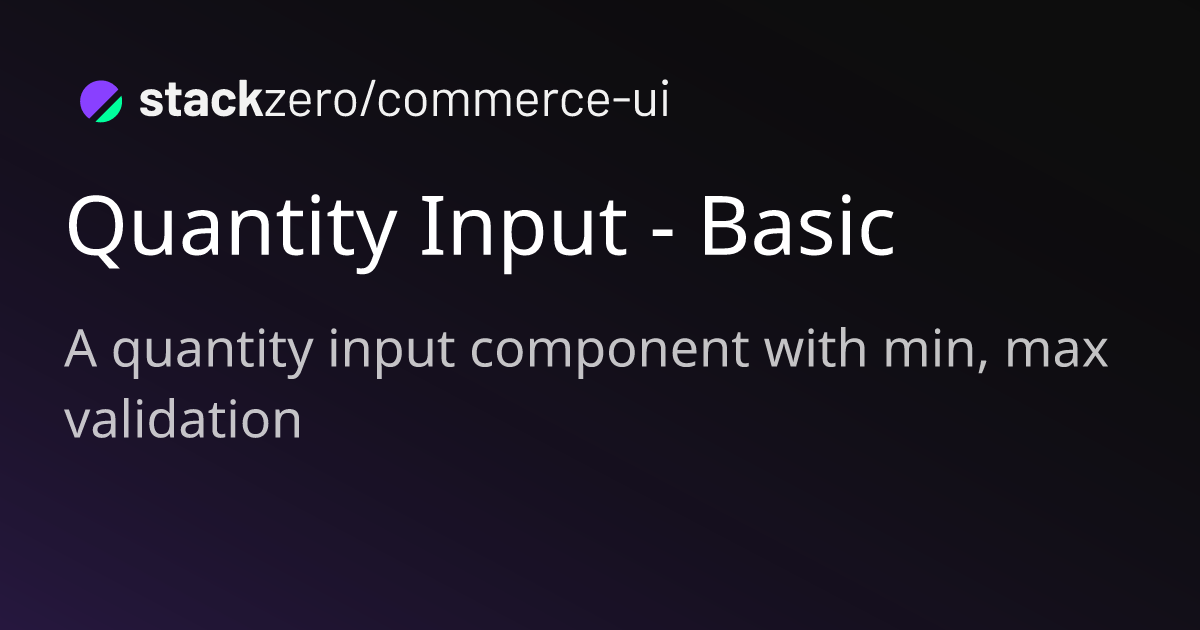 Quantity Input Basic