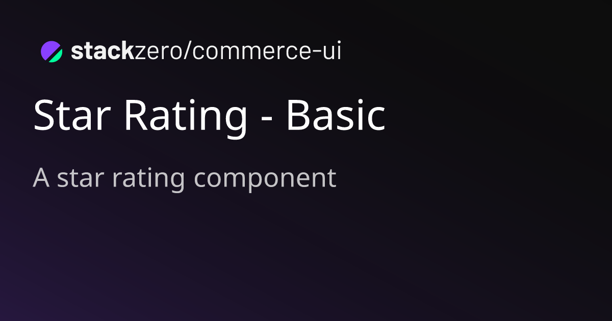 Star Rating - Basic