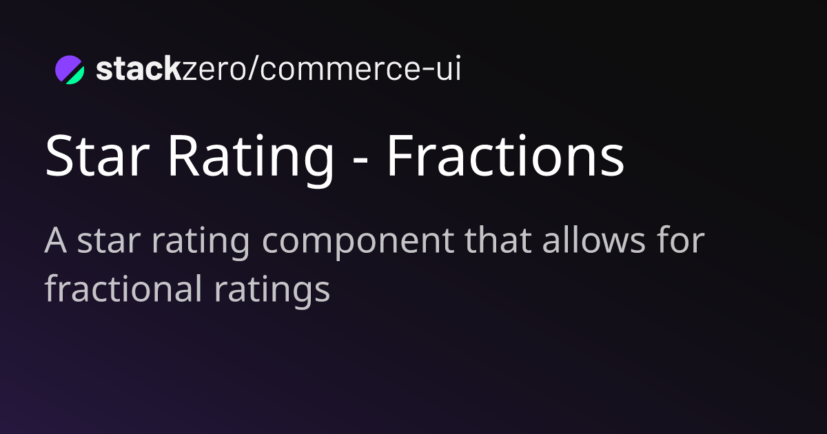 Star Rating - Fractions