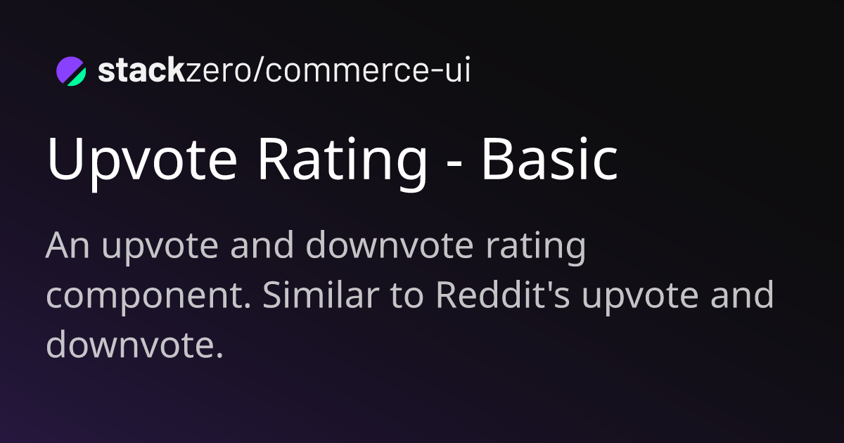 Upvote Rating - Basic