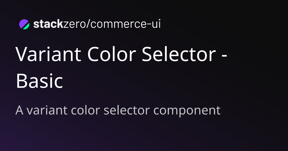 Variant Color Selector - Basic